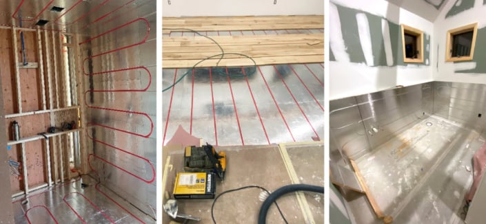 Radiant Heat Installed In Walls And Shower - Ecowarm RadiantBoard